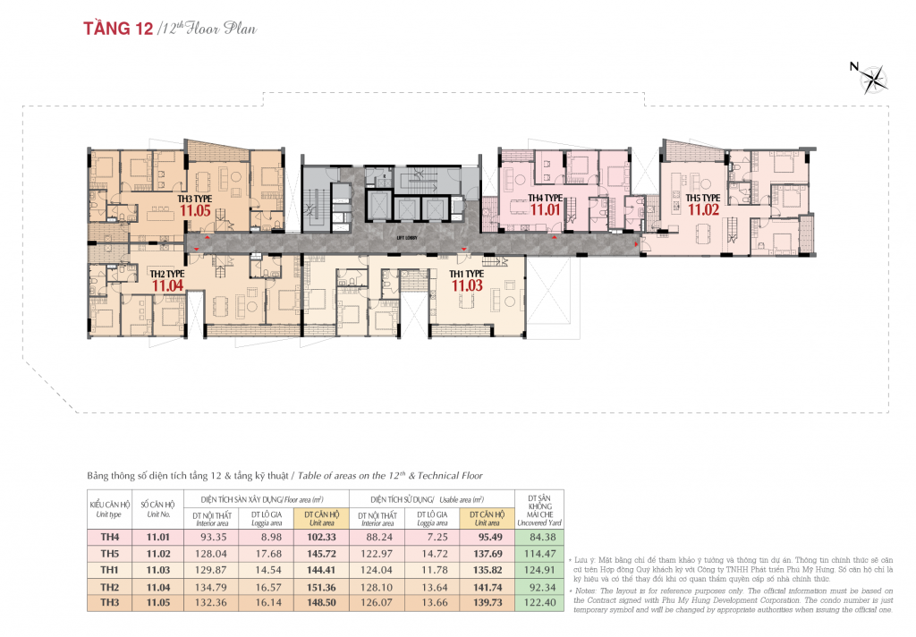 12th floor plan - Phu My Hung The Aurora