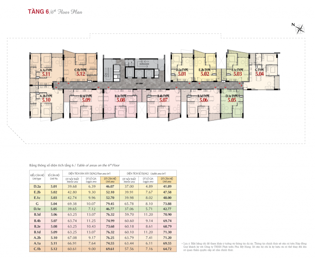 6th floor plan - Phu My Hung The Aurora