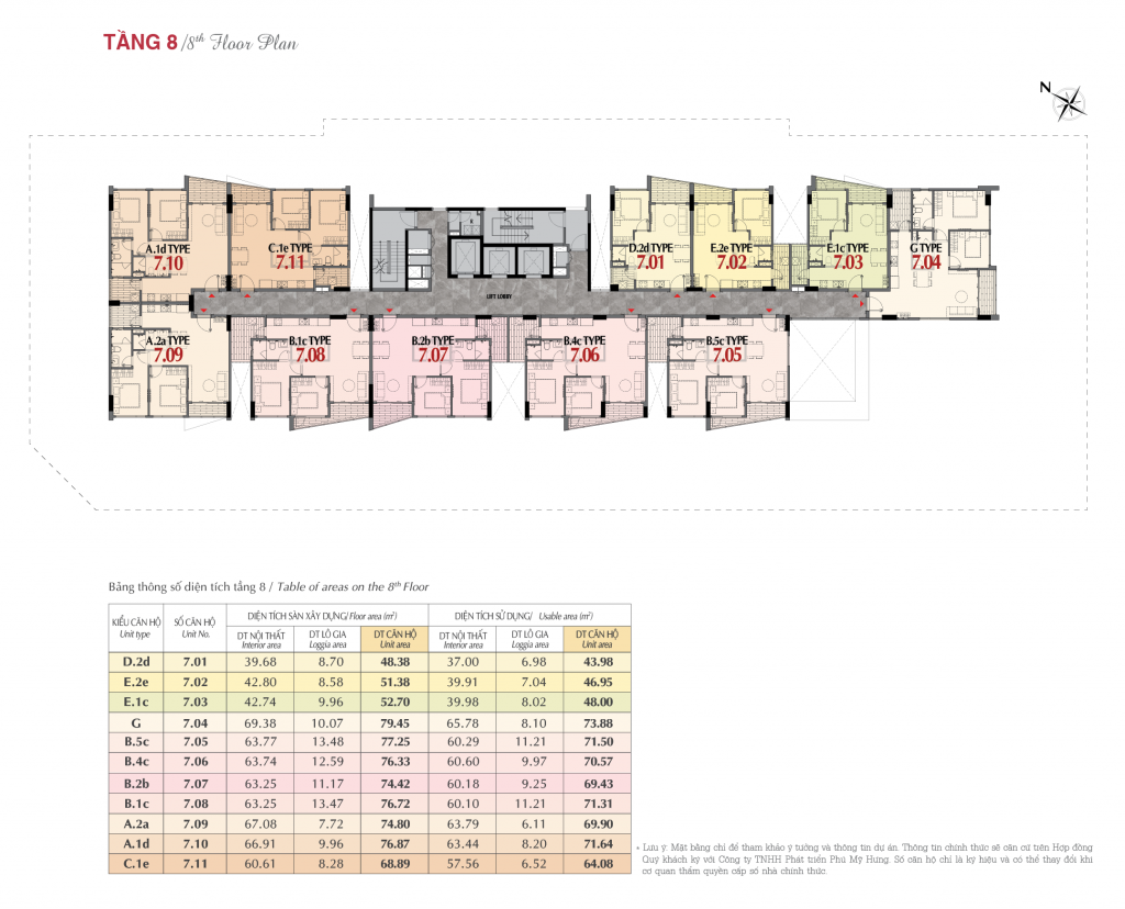 8th floor plan - Phu My Hung The Aurora