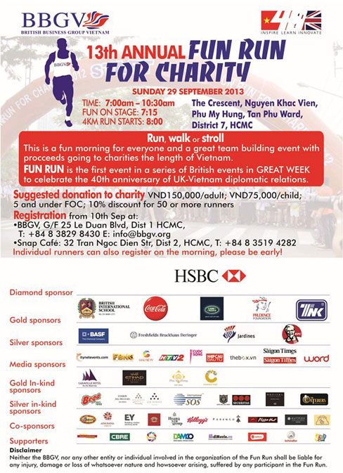 Phu My Hung | Register now for the BBGV's 13th annual FUN RUN for ...